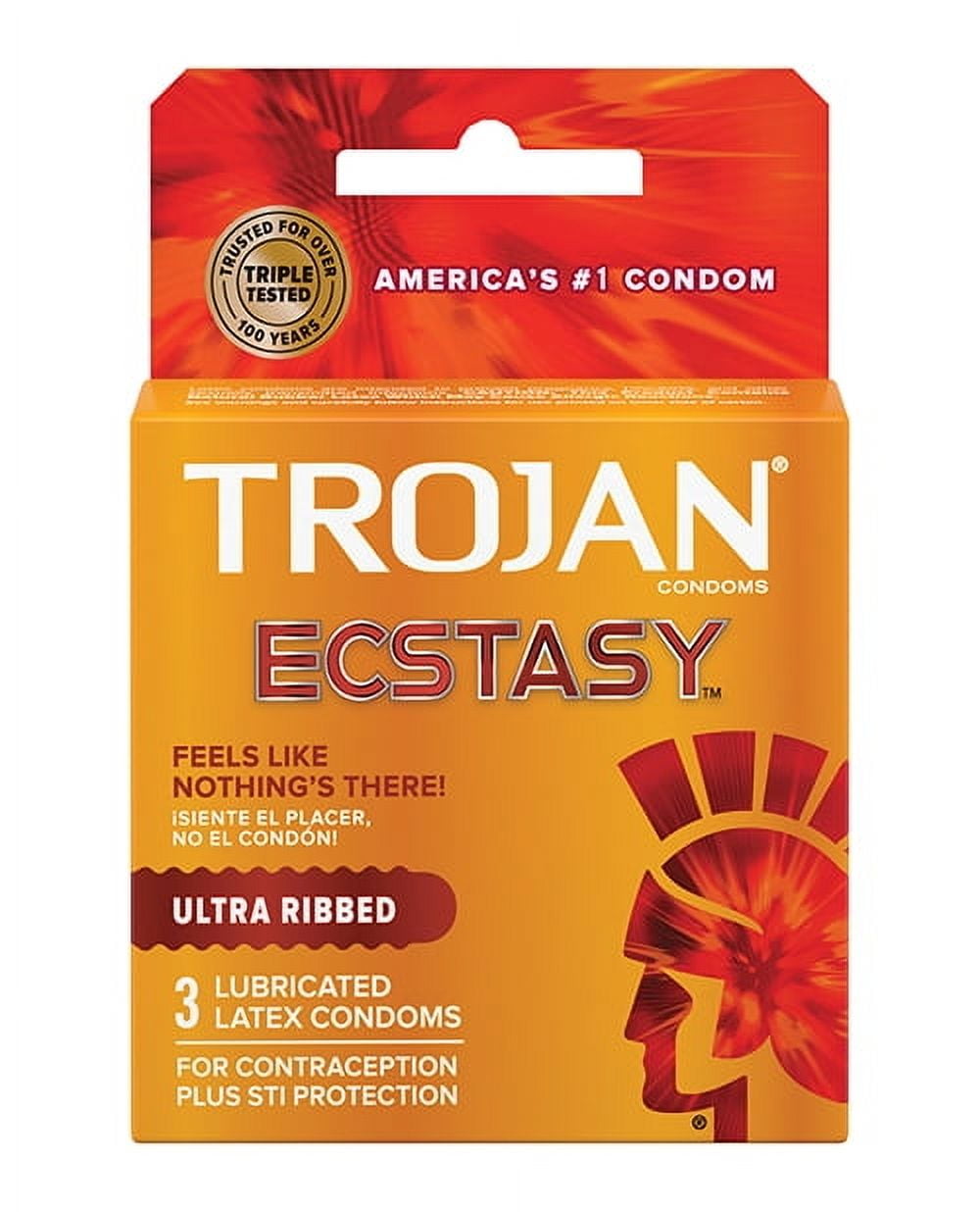 Trojan Ultra Ribbed Ecstasy Condoms - Box of 3 - Walmart.com