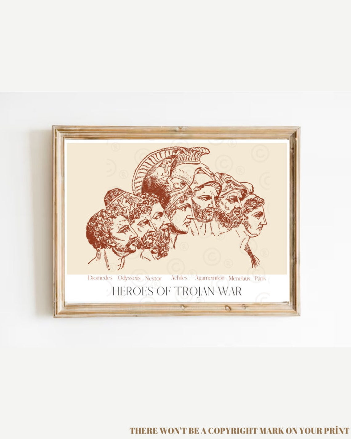 Trojan War Heroes, Iliad Poster, Greek Mythology Print, Ancient History ...
