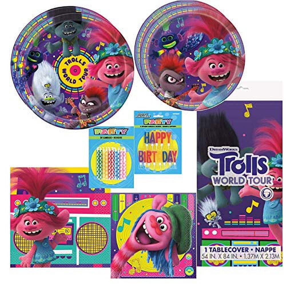 Troll Dolls Birthday Party Tableware Supplies Includes Dinner Plates ...