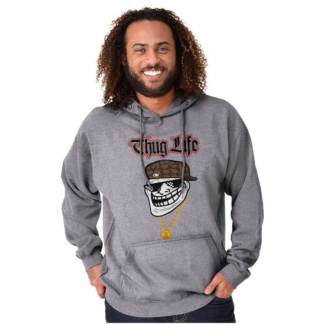 Funny Thug Life Troll Face Meme Unisex Plus Size Hoodie Brisco Brands