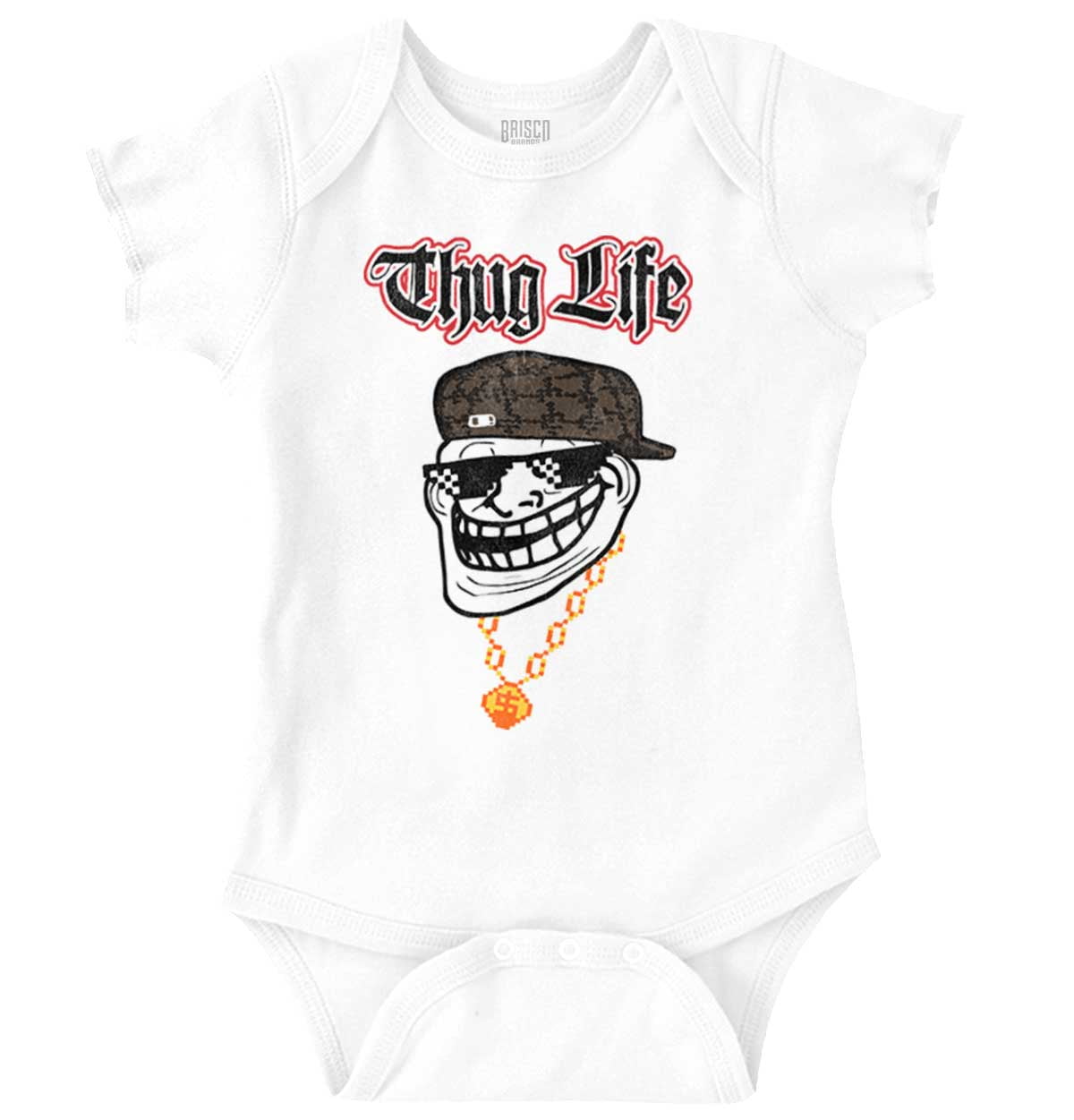 Troll Face Meme Thug Life Big Smiley Romper Boys or Girls Infant Baby ...