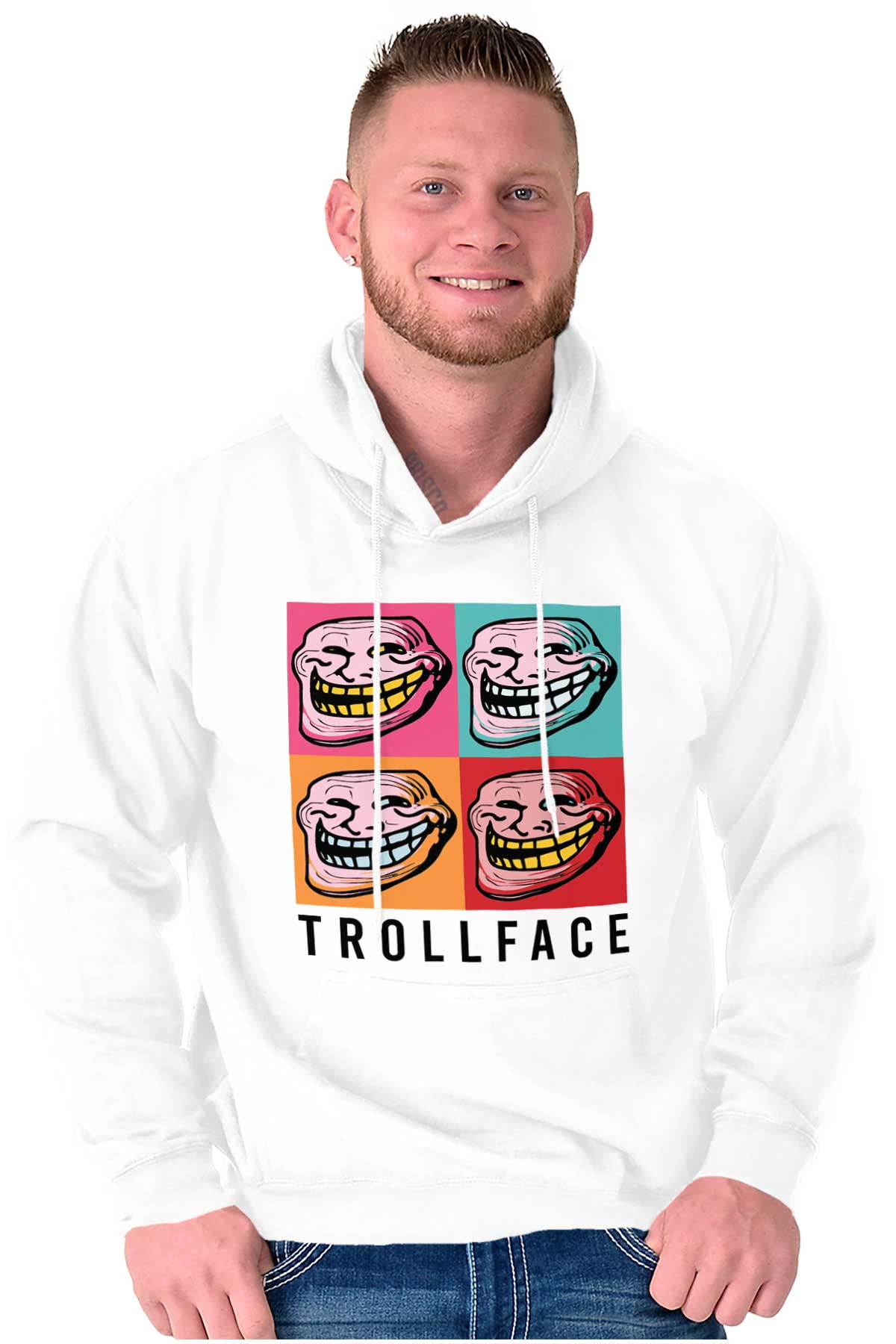 Troll Face Memes Big Smiley Trollface Hoodie Sweatshirt Women Men ...