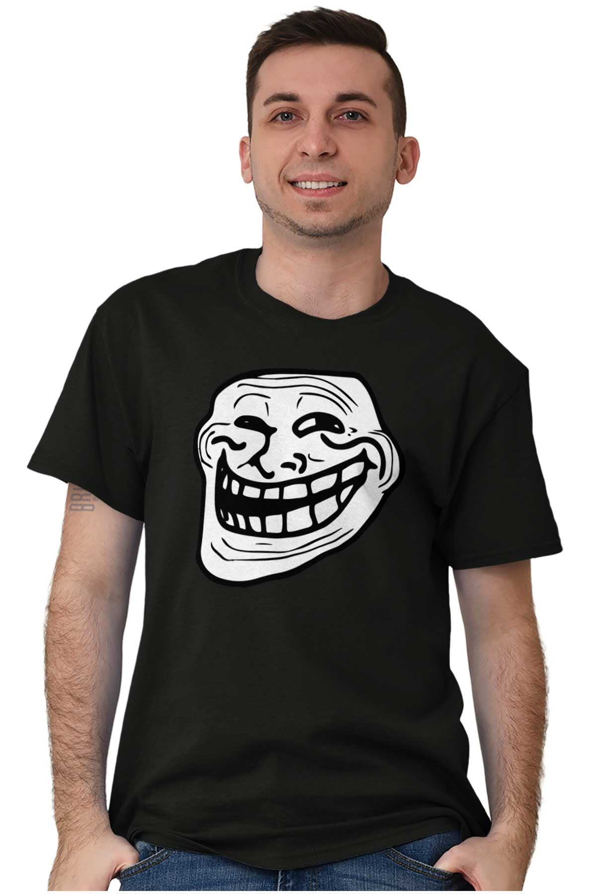 Troll Face Original Meme Smile Mad Men's Graphic T Shirt Tees Brisco Brands L - Walmart.com