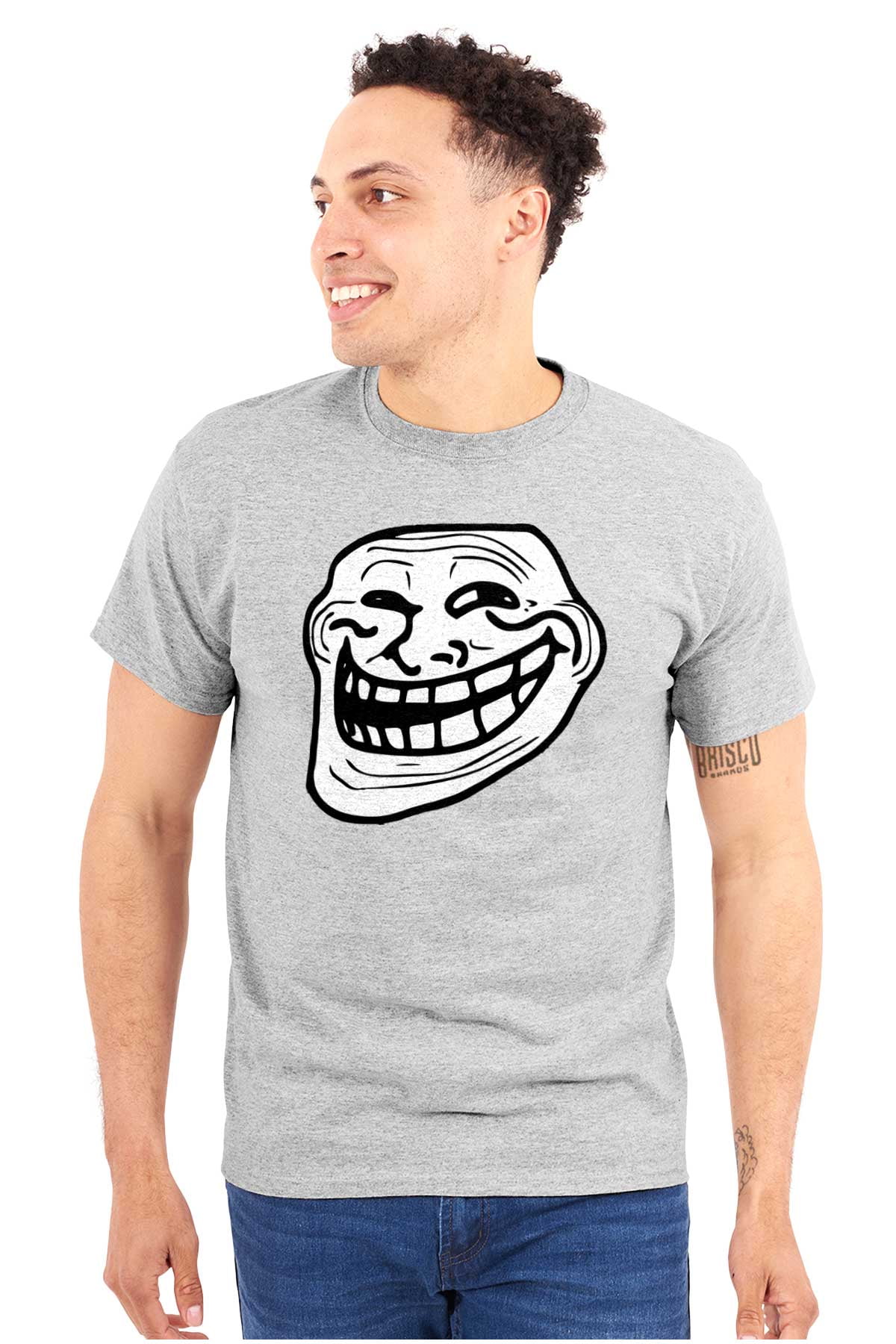 Troll Face Original Meme Smile Mad Men's Graphic T Shirt Tees Brisco ...