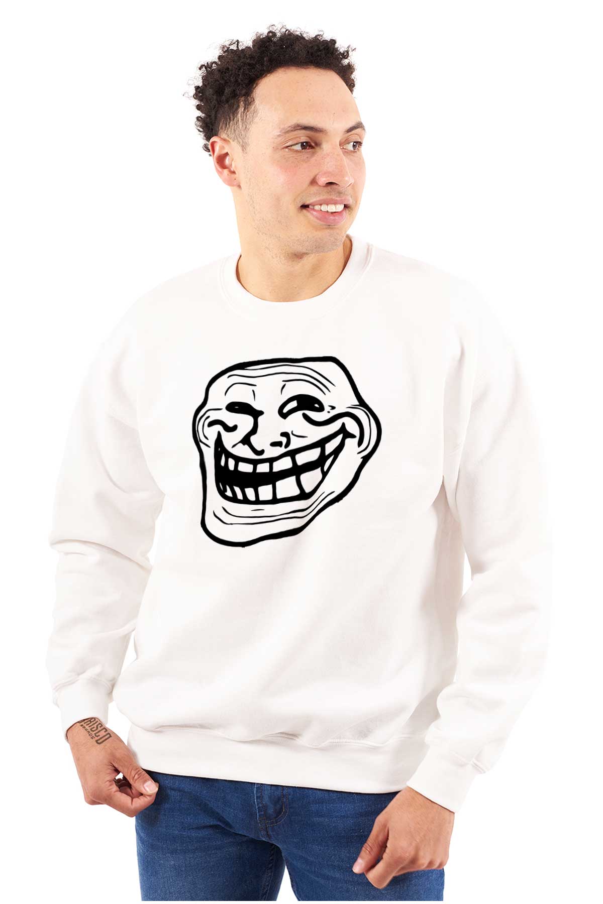 Troll Face Original Meme Smile Mad Unisex Plus Size Sweatshirt Brisco ...