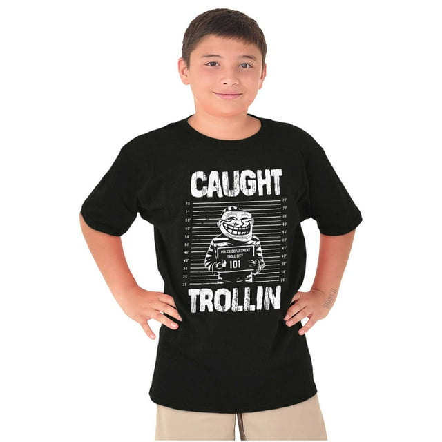 Troll Face Trollface Internet Meme Crewneck T Shirts Boy Girl Teen ...