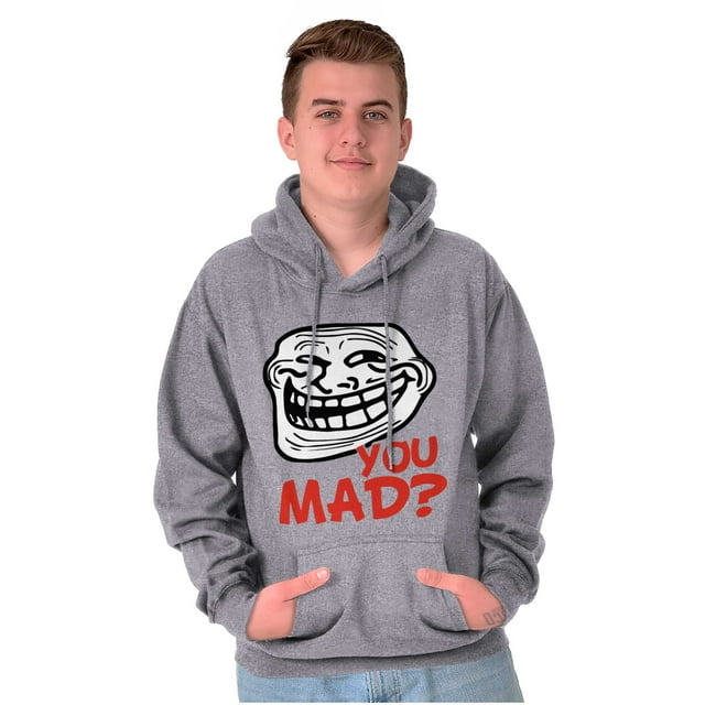 Troll Face You Mad Trollface Meme Unisex Plus Size Hoodie Brisco Brands ...
