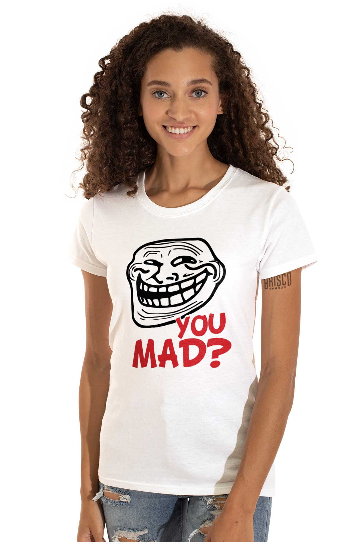 Troll Face You Mad Trollface Meme Women's T Shirt Ladies Tee Brisco ...