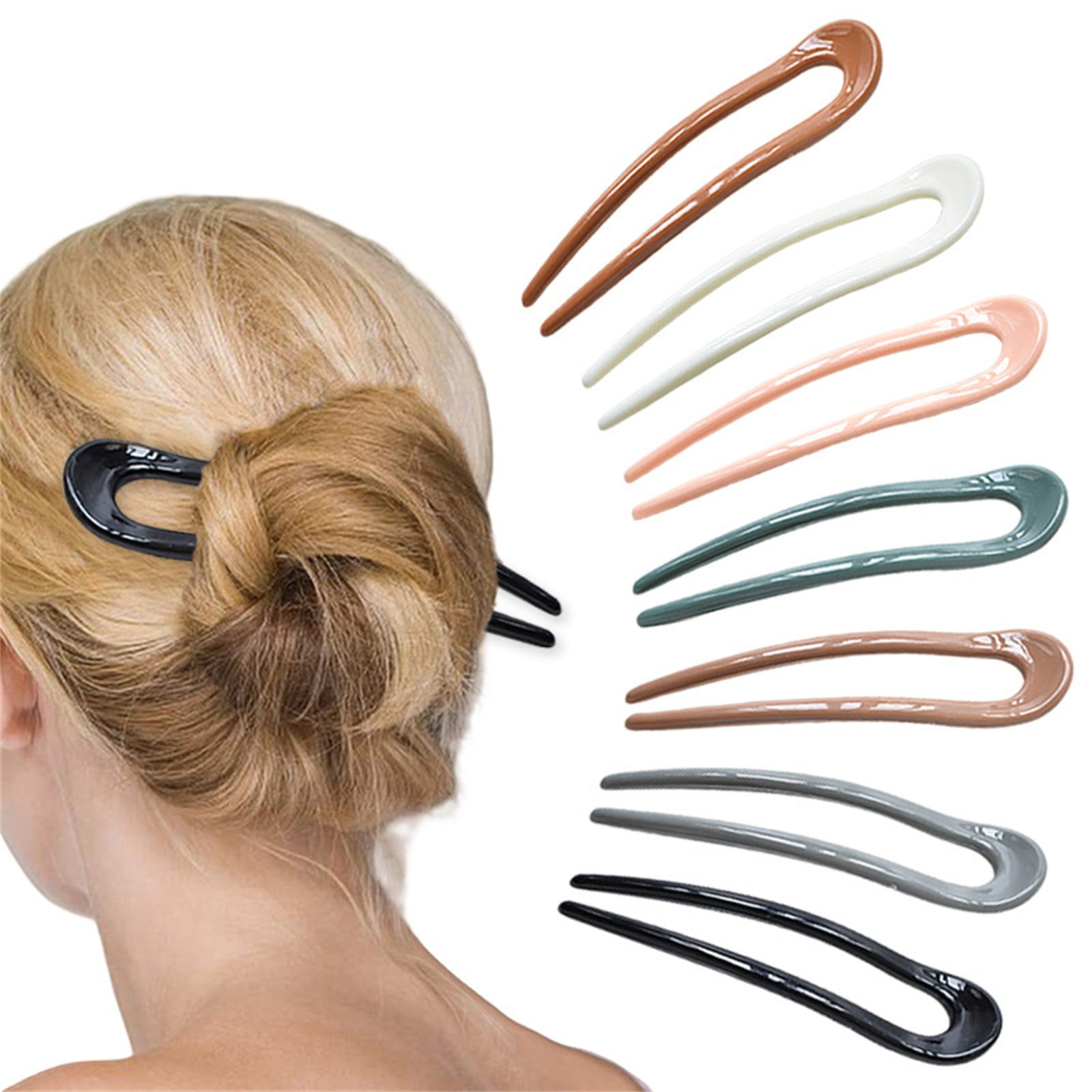 Troll Hair Snap Clips French U Shaped Hair Pins Cellulose Hair Fork ...