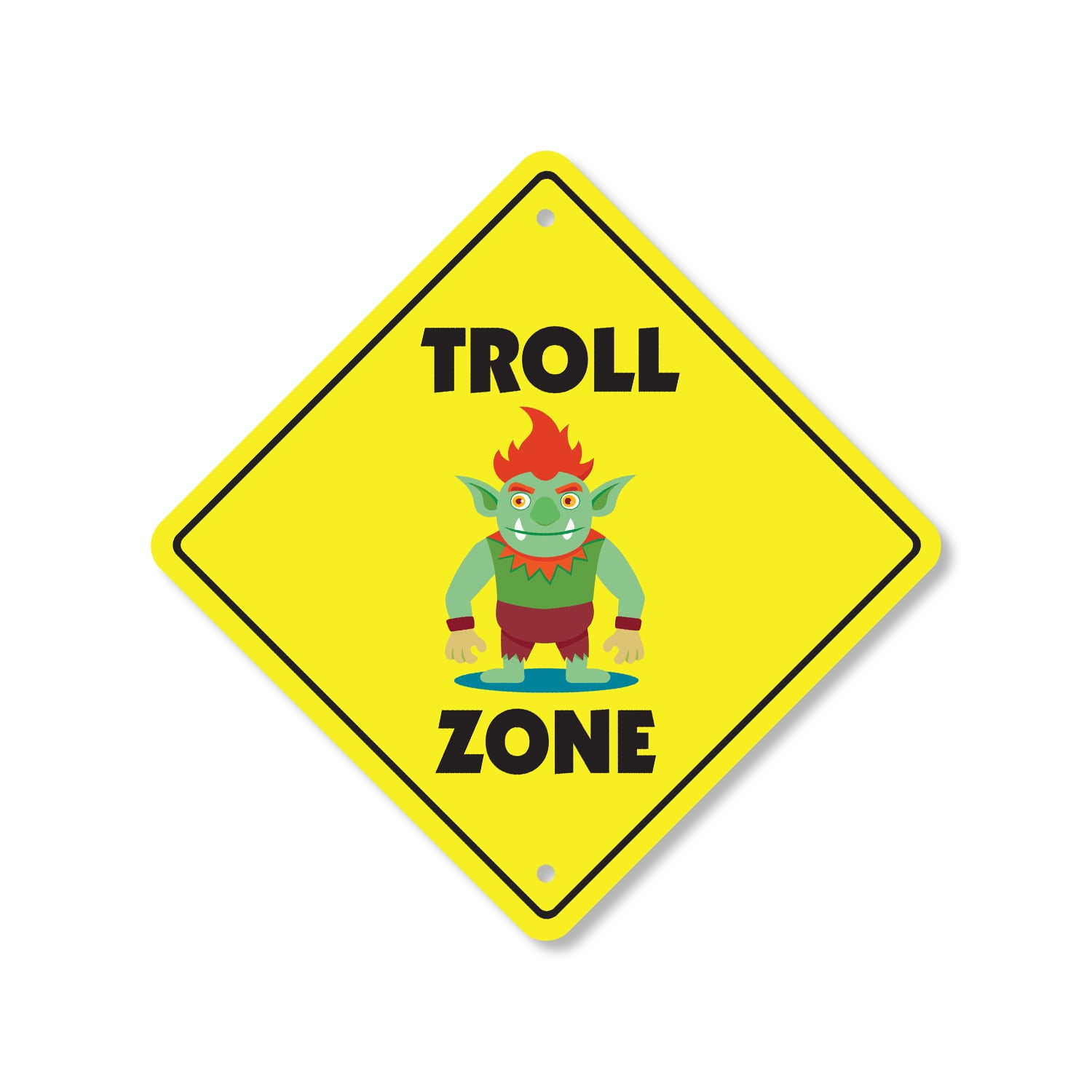 Troll Plastic Crossing Sign - 12 Inch X 12 Inch Xing Sign Gift Myth ...