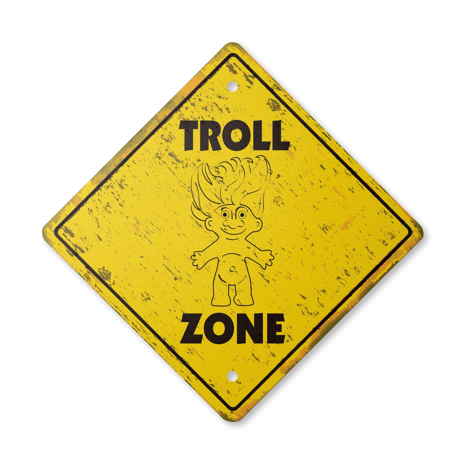 Troll Vintage Crossing Sign Zone Xing | Indoor/Outdoor Plastic | 14 ...