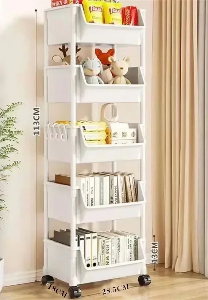 Trolley Bookshelf Kitchen Storage Rack Kitchen Corner Narrow Slit ...