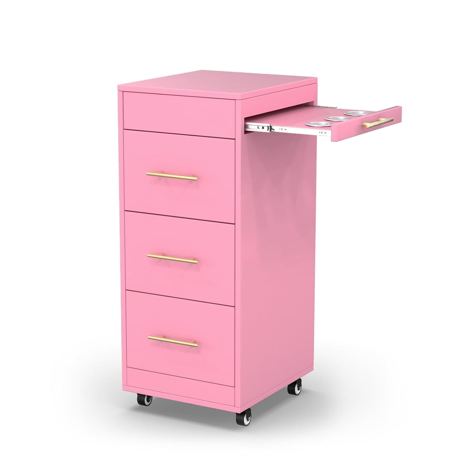 Trolley Cart with Wheels, Wooden Hair Storage Cabinet, Stylist Cart ...