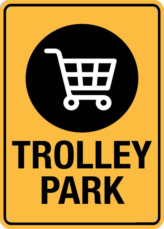Trolley Park Sign 8X12 Inch Rust Free Aluminum Easy To Read & Sturdy ...
