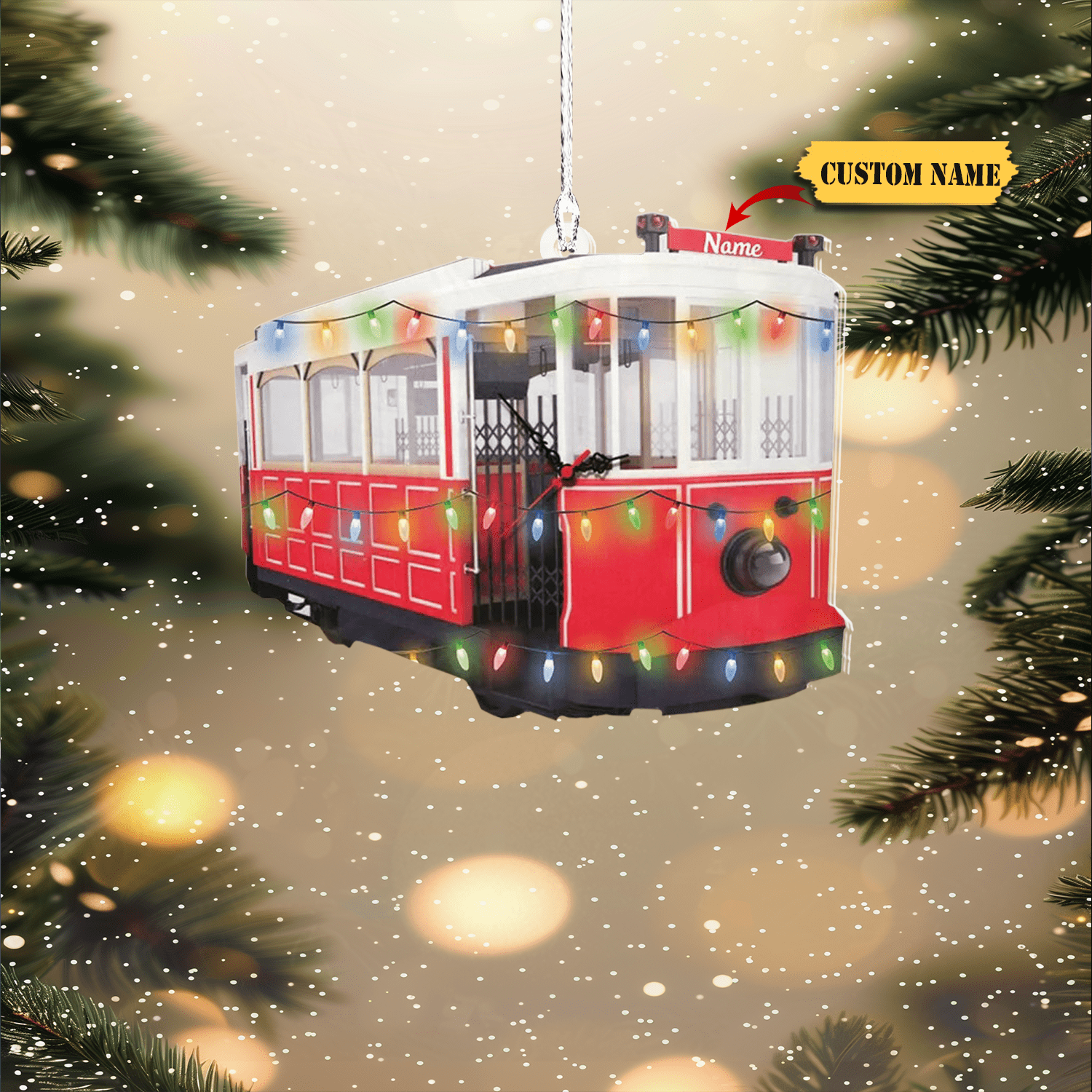 Trolley Railroad car Train Christmas Ornament, Custom Railroader Car ...