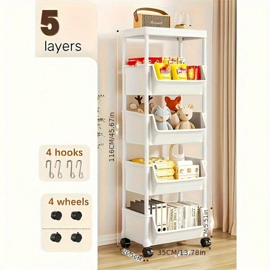 Trolley Shelf | Household Multi-Layer Living Room Storage Bookshelf ...