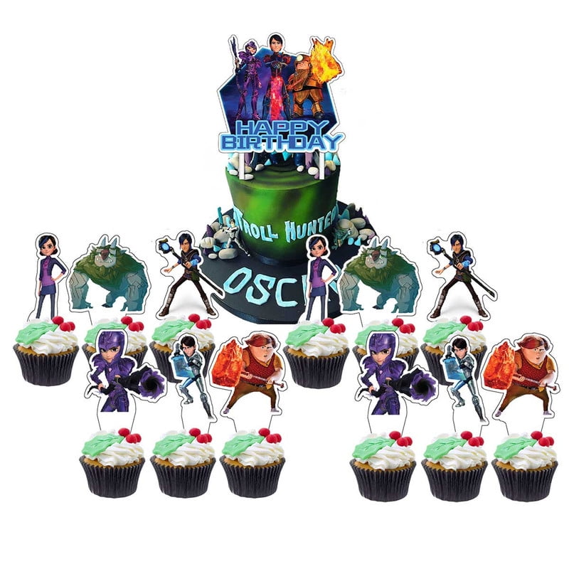Trollhunters Cake Topper CupcakeS Set Birthday Party Supplies ...