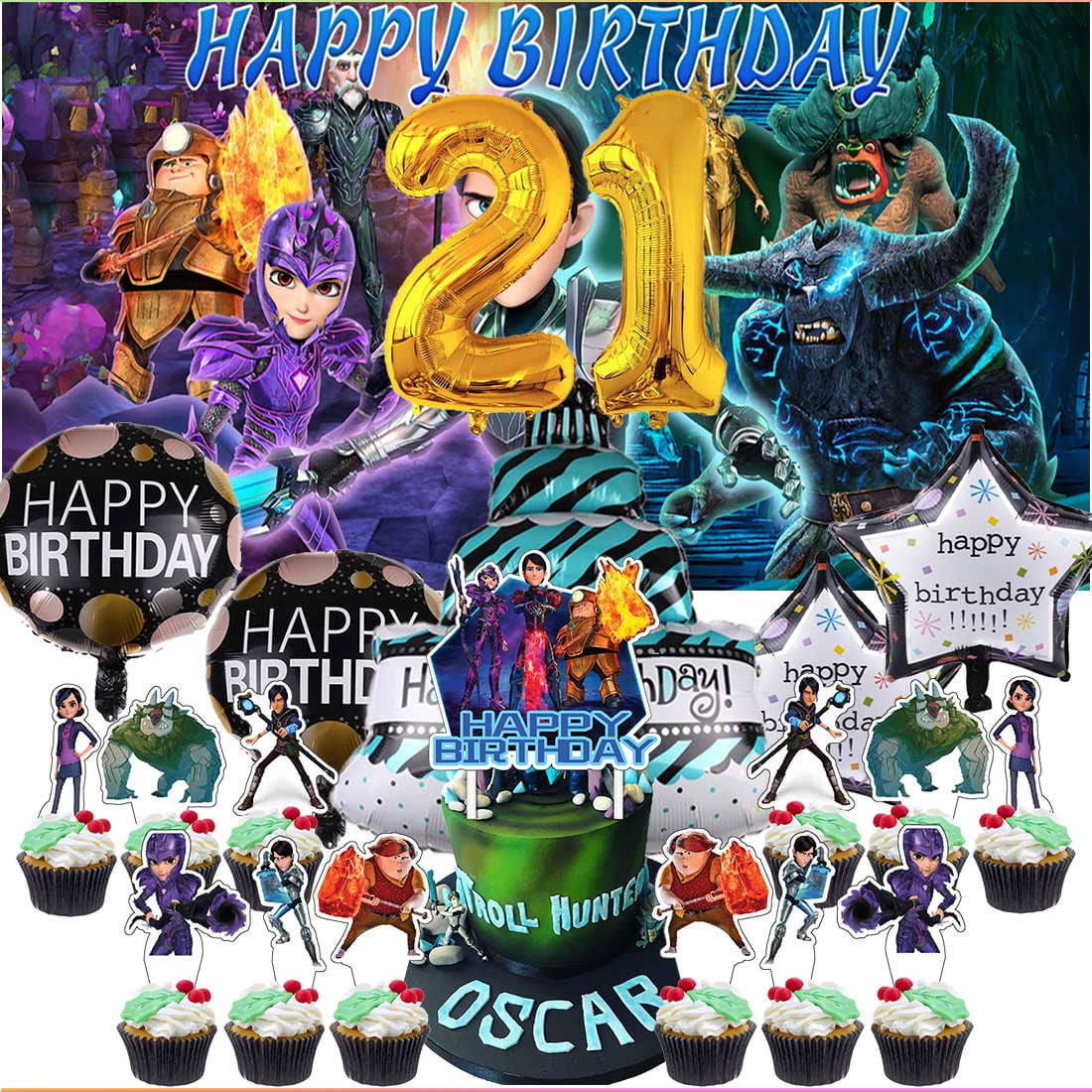 Trollhunters Party Supplies Decor 21th Kit Balloons Birthday Cake ...