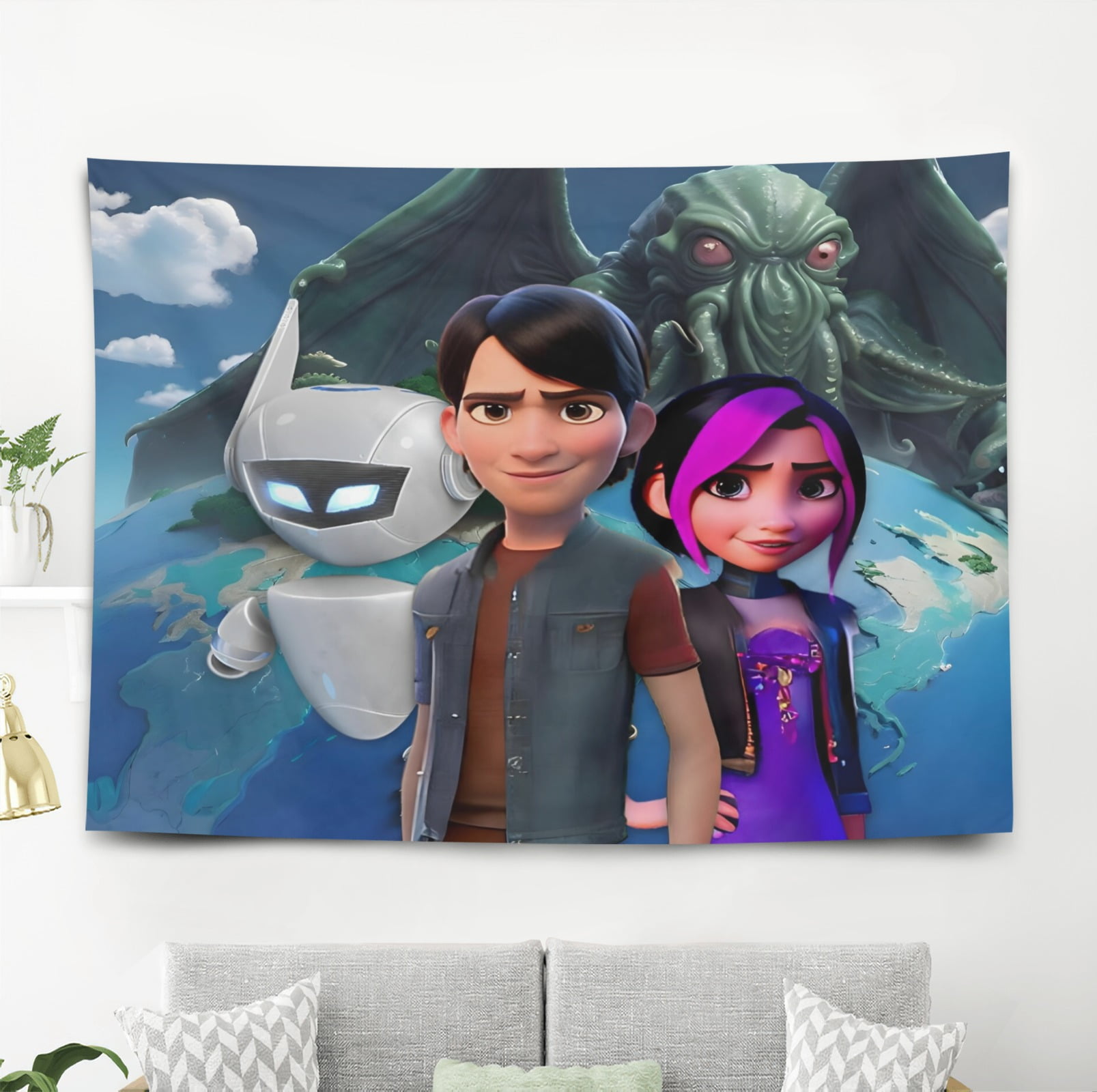 Trollhunters Pattern Wall Hanging 50*60 Inches High-Quality Peach Skin ...