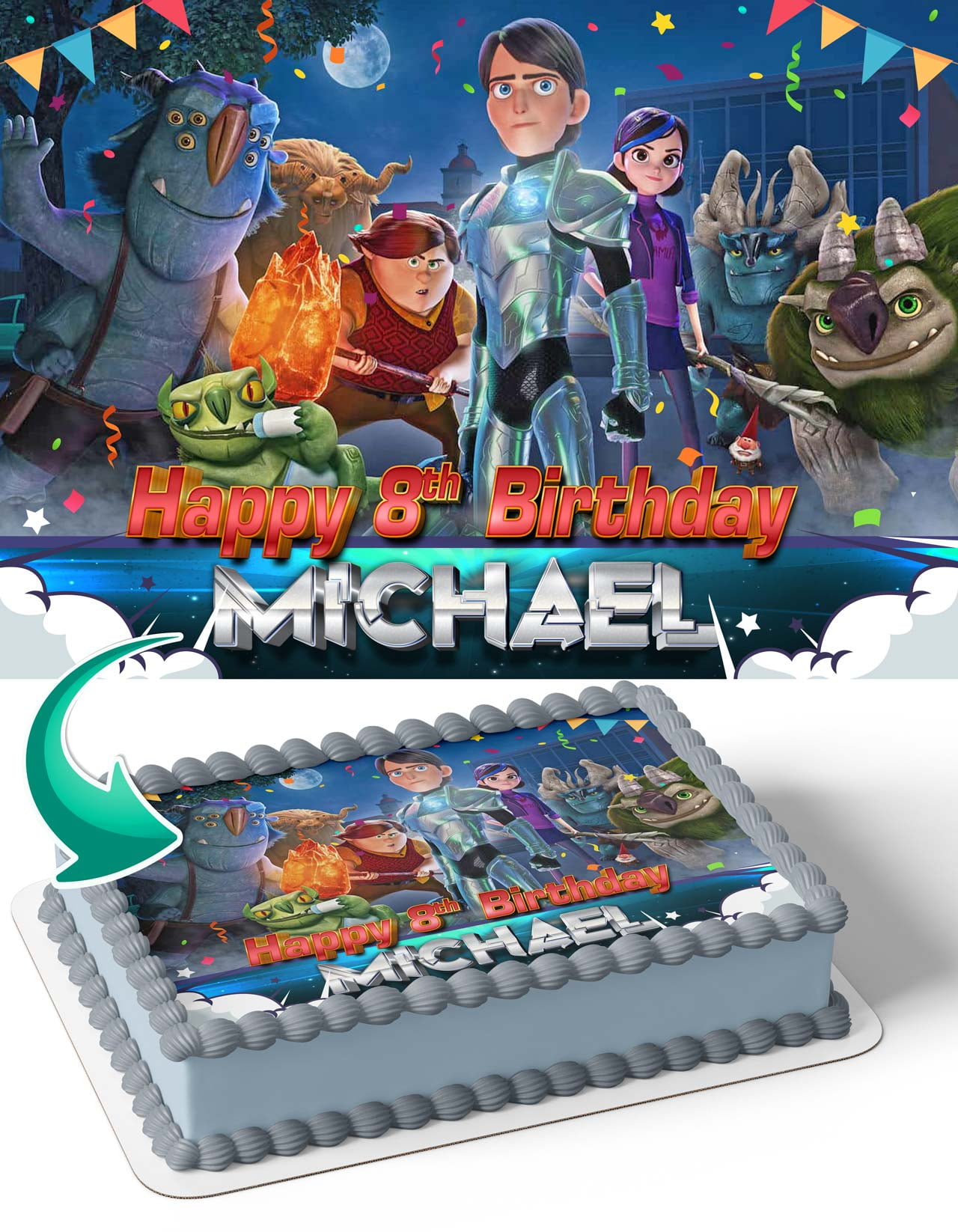 Trollhunters Tales of Arcadia Edible Image Cake Topper Personalized ...