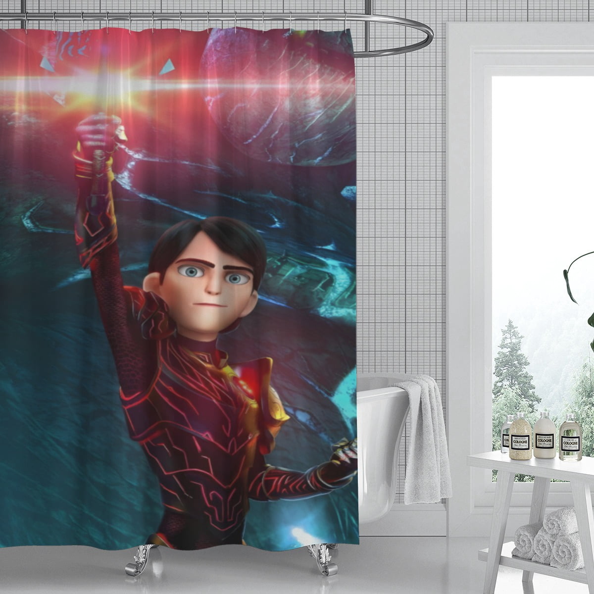 Trollhunters shower curtain comes with an iconic design, waterproof ...