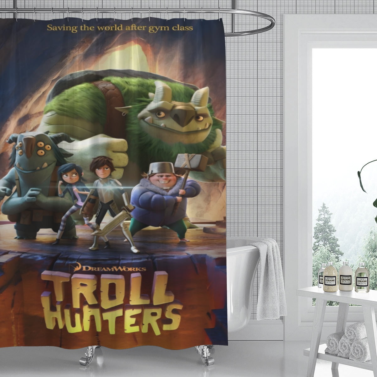 Trollhunters shower curtain features a bold and iconic print ...