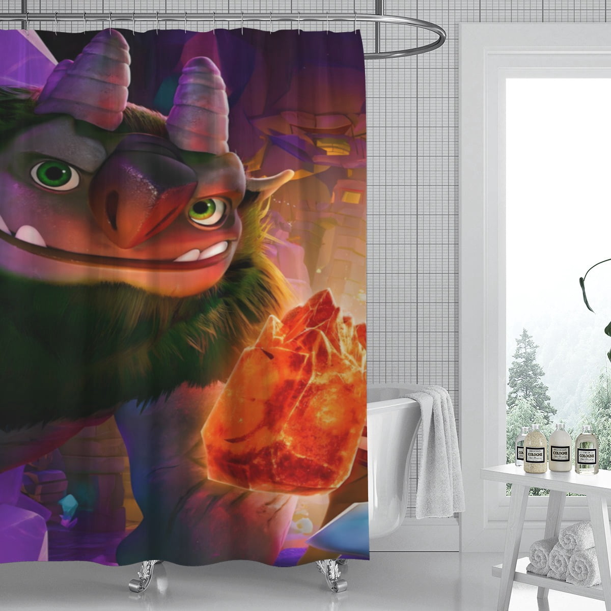 Trollhunters shower curtain features a unique pattern, is fully ...