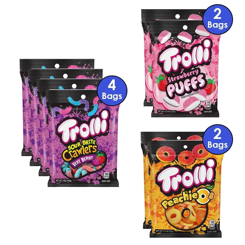 Trolli Fruit Gummy Candy Variety Pack, 5 Oz (8 Count) - Walmart.com