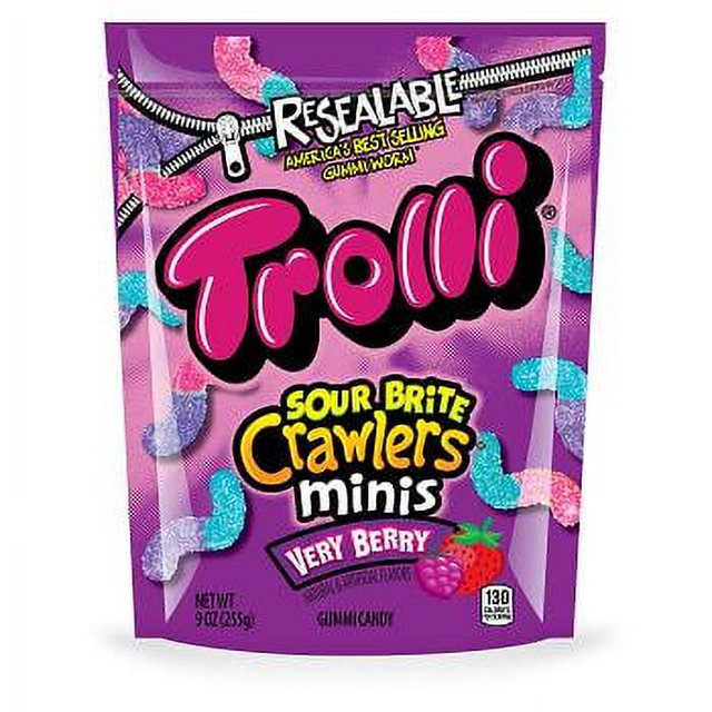 Trolli Mini Sour Brite Crawler Very Berry - Pouch 9 oz - Walmart.com