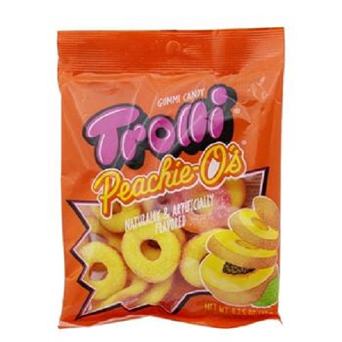 Trolli, Peg Bag Peachie-O S, Count 12 (4.25 oz) - Sugar Candy / Grab ...