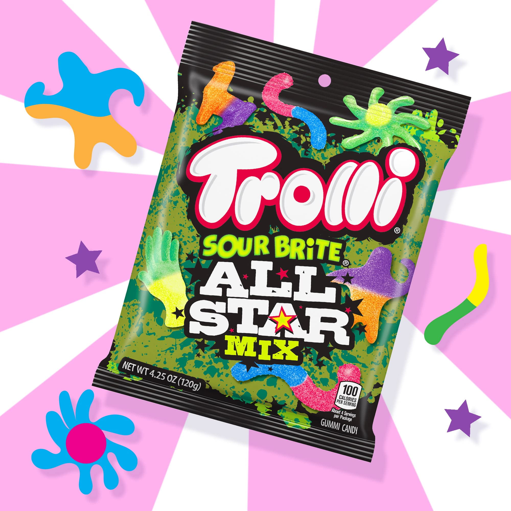 Trolli Sour Brite All Star Mix, Sour Gummy Candy, 4.25 Ounce (Pack Of ...