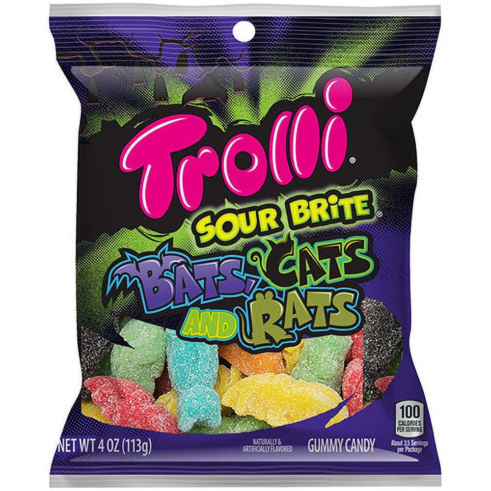 Trolli Sour Brite Bats, Cats and Rats Assorted Gummi Candy 4 oz ...