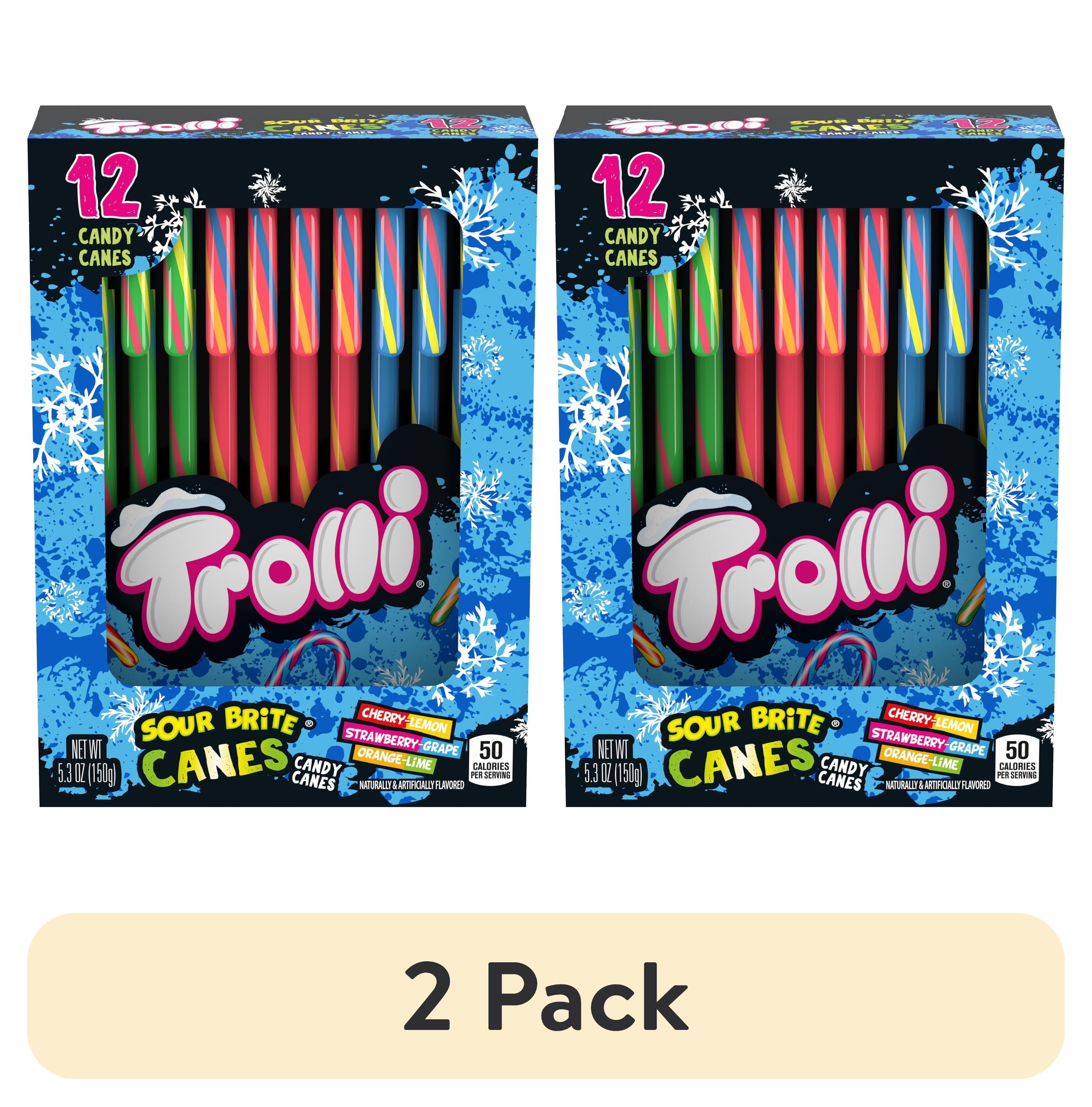 (2 pack) Trolli Sour Brite Candy Canes, Sour Candy Canes, Fruit ...