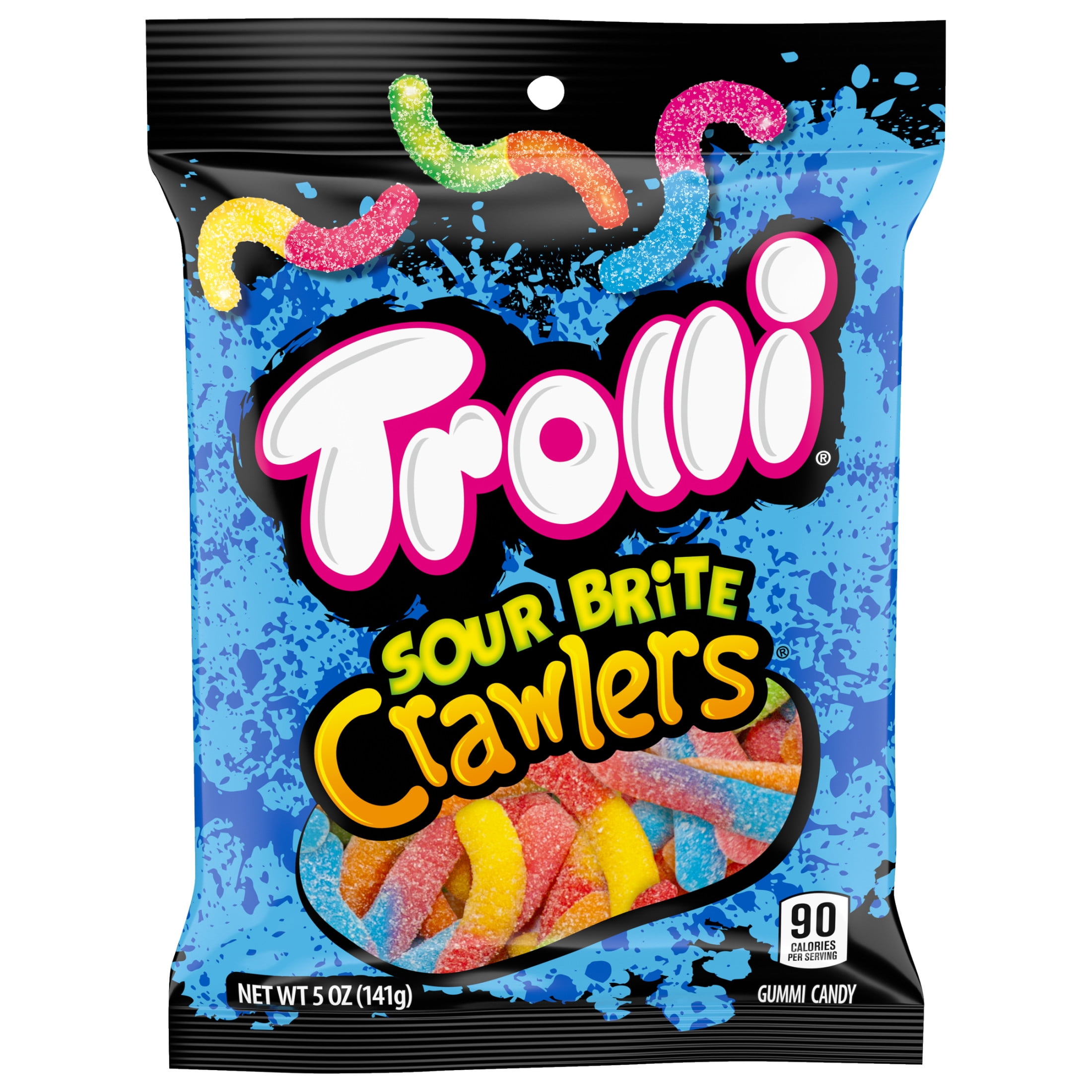 Trolli Sour Brite Crawlers, 5oz, Cherry-Lemon, Strawberry-Grape, Orange ...