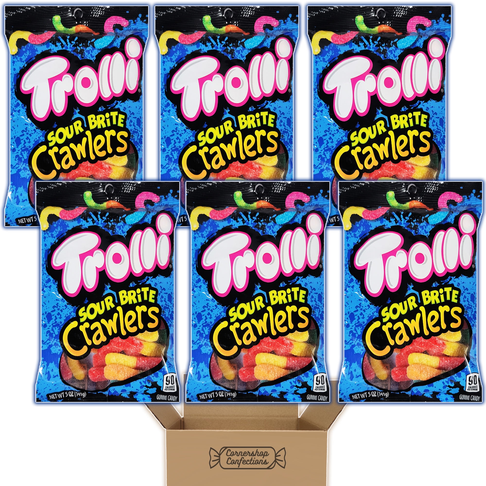 Trolli Sour Brite Crawlers - 6 Individually Sealed 5oz Bags - Contains ...