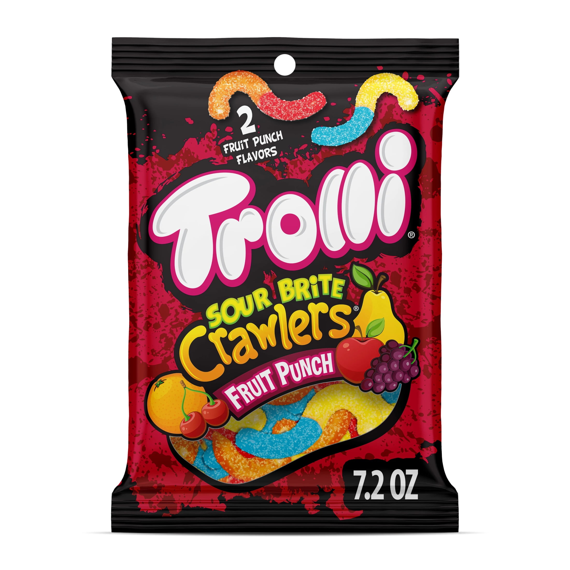 Trolli Sour Brite Crawlers, Candy, Fruit Punch, Sweet and Sour, Gummy ...