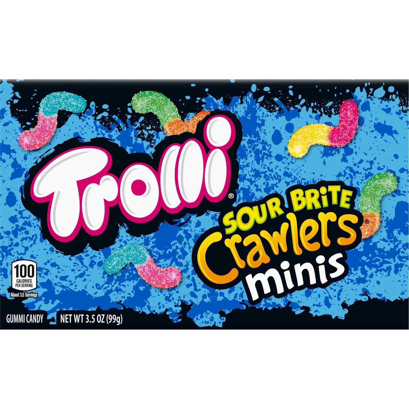 Trolli Sour Brite Crawlers Minis Theater Box Candy - 3.5 oz Packaging ...