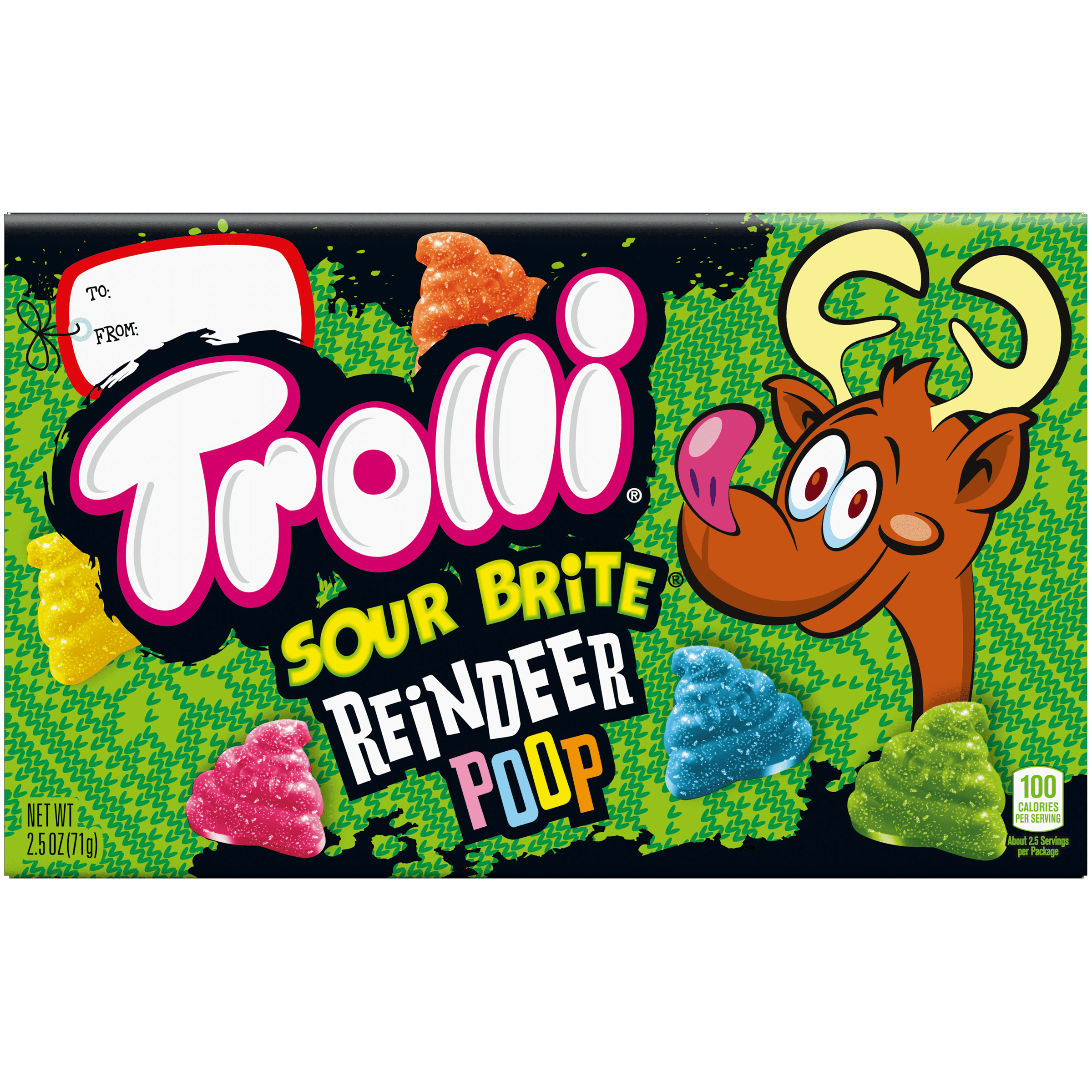 Trolli Sour Brite Gummy Reindeer Poop Candy, Holiday, 2.5oz - Walmart.com
