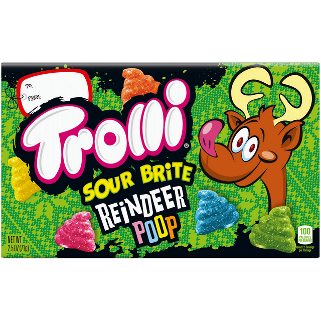 Trolli Sour Brite Gummy Reindeer Poop Candy, Holiday, 2.5oz - Walmart.com