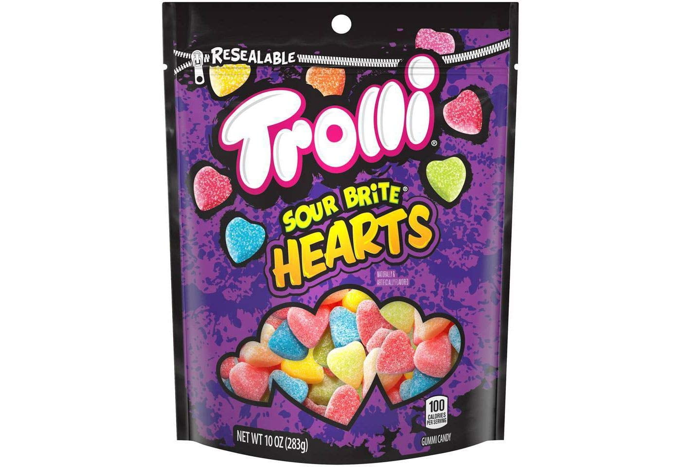 Trolli Sour Brite Gummy Hearts Assortment, 10 oz. Bag, Valentine's Day ...