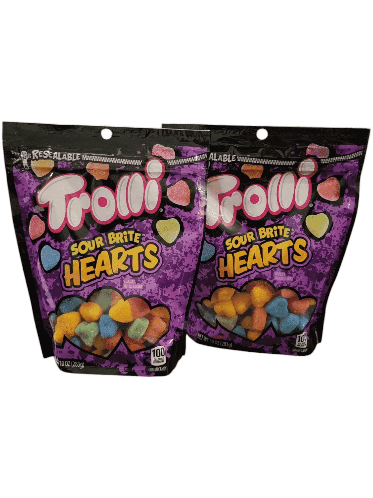 Trolli Sour Brite Hearts Valentines Resealable 2 Pack, 10 oz - Walmart.com