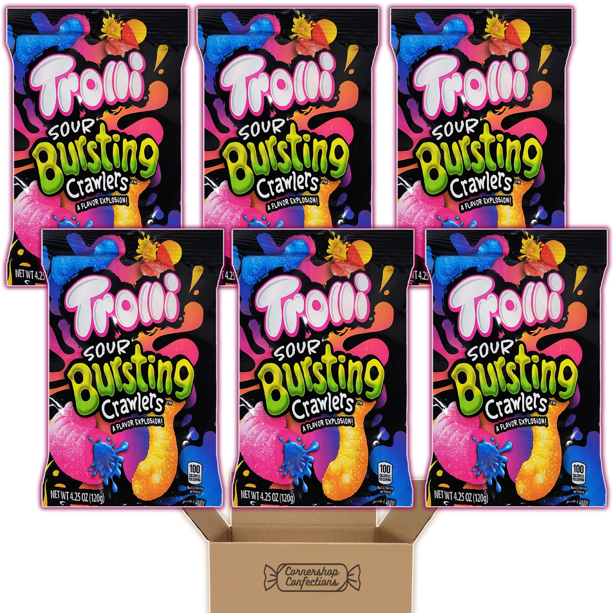 Trolli Sour Bursting Crawlers - 6 Individually Sealed 4.25oz Bags ...