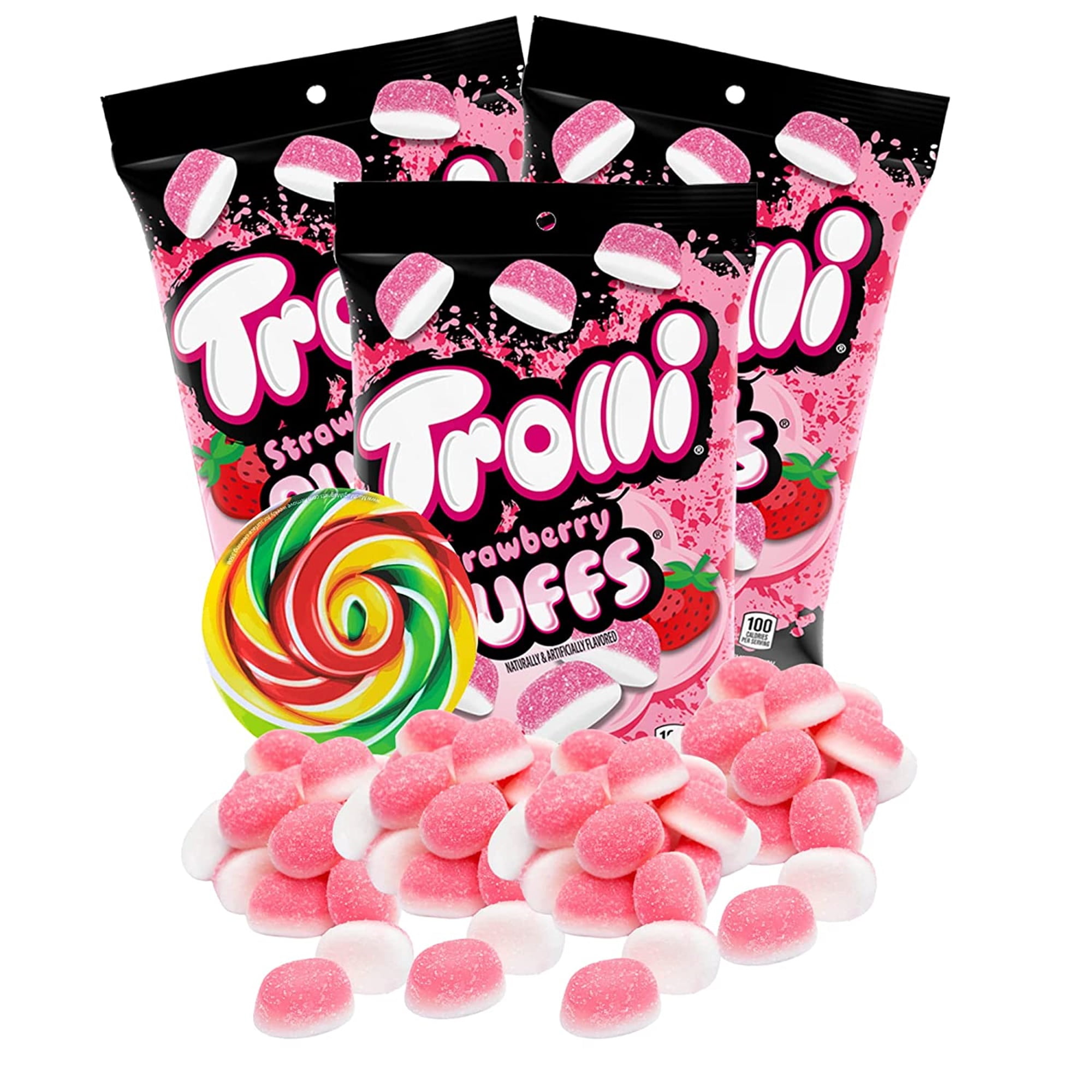Trolli Strawberry Puffs Gummies, Pack of 3, 4.25 Ounces per Bag, Ideal ...