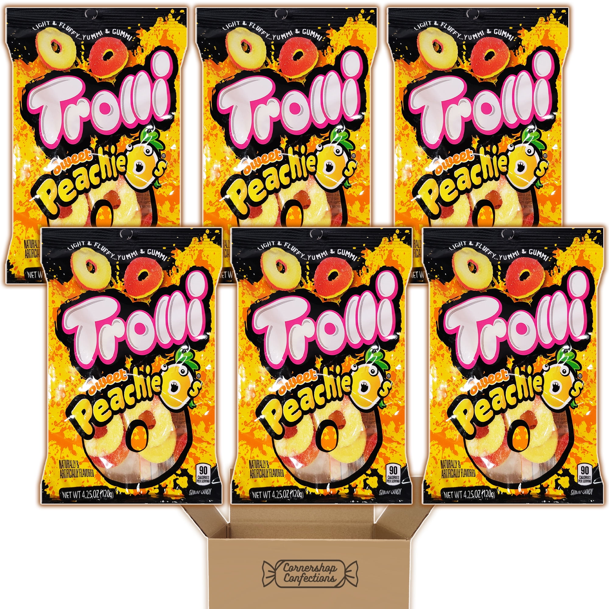 Trolli Sweet Peachie O's - 6 Individually Sealed 4.25oz Bags - Contains ...