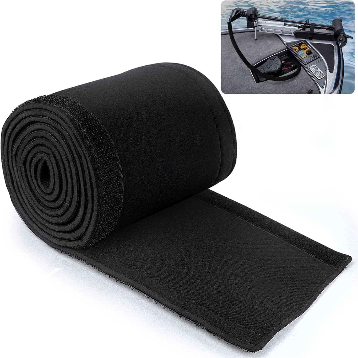 Trolling Motor Cable Sleeve, 60" L Black Neoprene Trolling Motor Sleeve ...