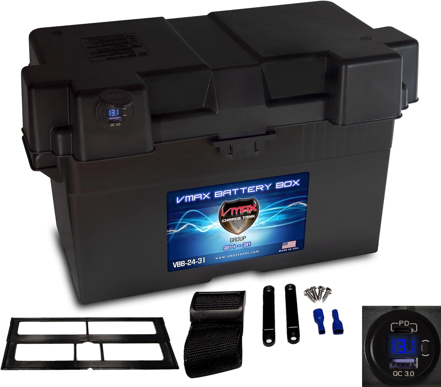 Trolling Motor Group 27-31 Smart Vented Battery Box for Lithium Dual ...