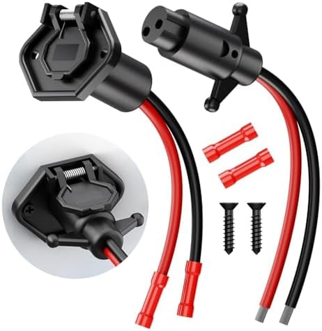 Trolling Motor Plug, 12V-24V 8 Gauge 2 Wire Trolling Motor Plug and ...