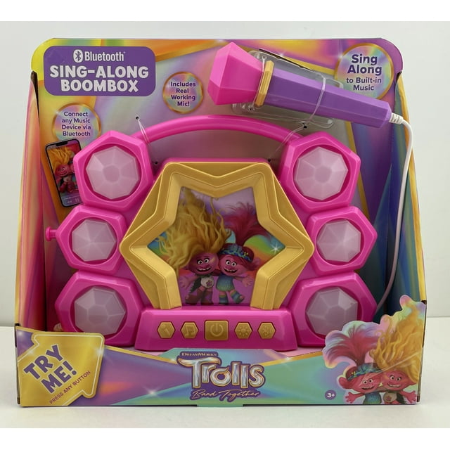Trolls 3 Kids Sing Along Boombox with Bluetooth, Microphone, and ...