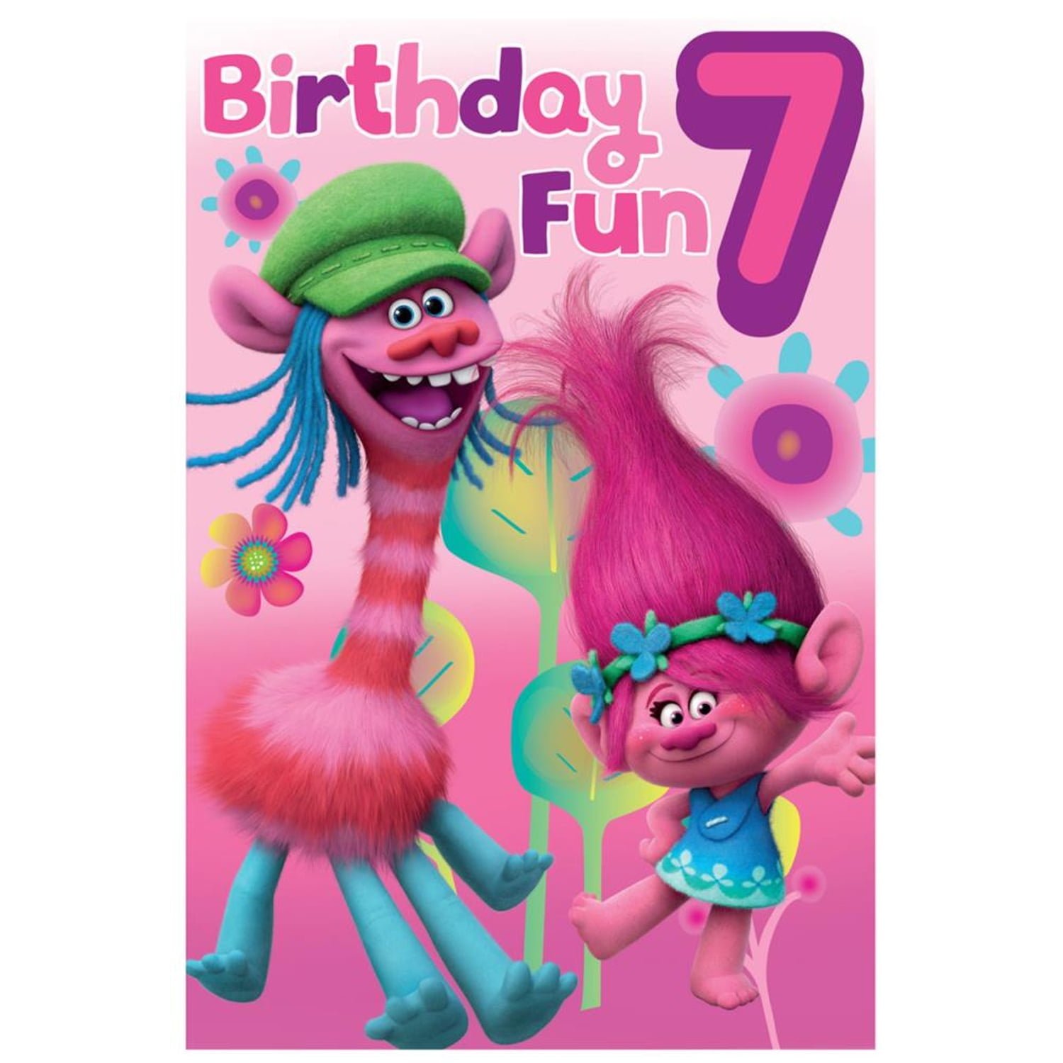 Trolls 7th Birthday Greetings Card - Walmart.com