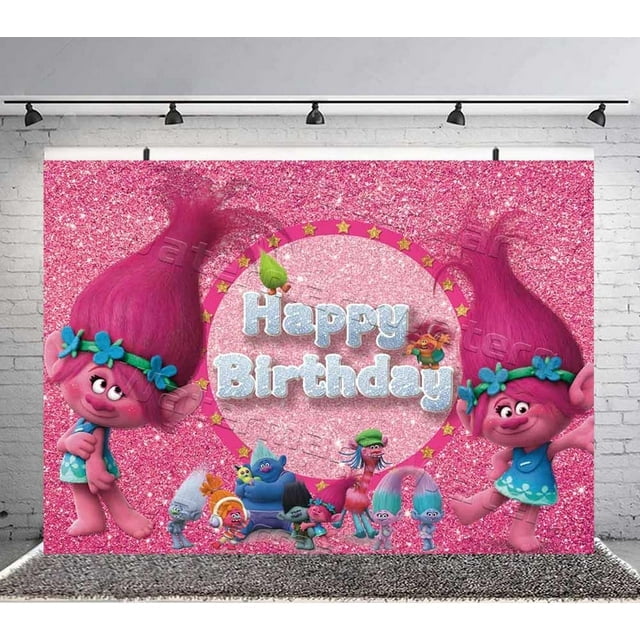 Trolls Backdrop Banner Party Supplies Poster Movie Theme Background for ...